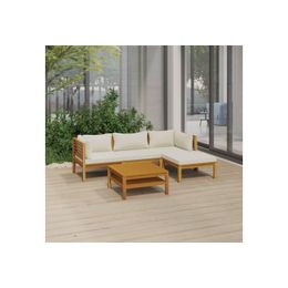 vidaXL Gartenlounge-Set mit Auflage Massivholz Akazie