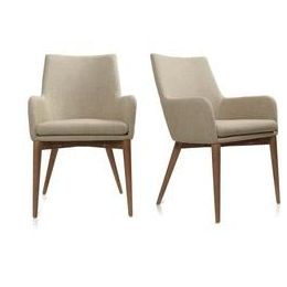 Miliboo 2er-Set Design-Sessel Polyester Beige SHANA