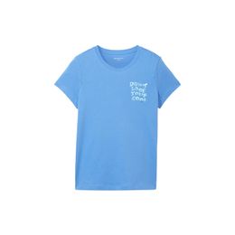 Tom Tailor Mädchen T-Shirt mit Textprint, blau, Textprint, Gr. 152