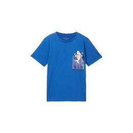 Tom Tailor Jungen T-Shirt mit Motivprint, blau, Motivprint, Gr. 92/98