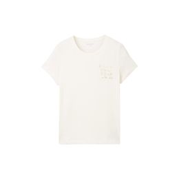 Tom Tailor Mädchen T-Shirt mit Textprint, weiß, Textprint, Gr. 152