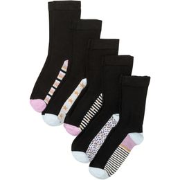 bonprix Socken mit druckfreiem Bündchen mit Bio-Baumwolle (5er Pack)