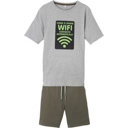 bonprix Jungen T-Shirt und Sweat-Bermuda (2-tlg.Set)