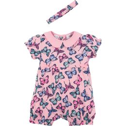 bonprix Baby Kurzarm Overall + Stirnband (2-tlg.) Bio-Baumwolle