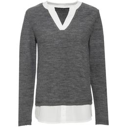 bonprix Pullover mit Bluseneinsatz