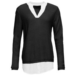 bonprix Pullover mit Bluseneinsatz