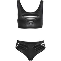 bonprix Bustier+Slip ouvert aus Wetlook (2-tlg.Set)