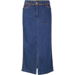 bonprix Jeansrock mit PU-Paspel