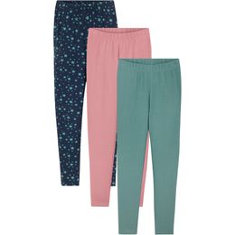 bonprix Mädchen Leggings mit Bio-Baumwolle (3er-Pack)