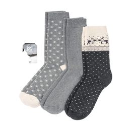 bonprix Thermo Socken mit Bio-Baumwolle und Grußkarte (3er Pack)