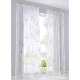 bonprix Transparente Gardine mit Glanz Druck (1er Pack)