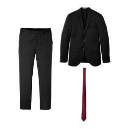 bonprix Anzug (3-tlg.Set): Sakko, Hose, Krawatte, Slim Fit