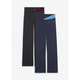 bonprix Baumwoll-Sporthose, Bootcut (2er Pack)