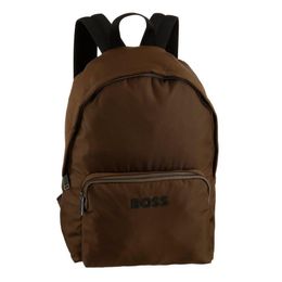 BOSS Cityrucksack Catch_3.0_Backpack, mit Reißverschluss-Vortasche Freizeitrucksack Schulrucksack, braun