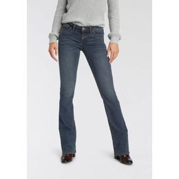 Arizona Bootcut-Jeans mit Keileinsätzen Low Waist, blau