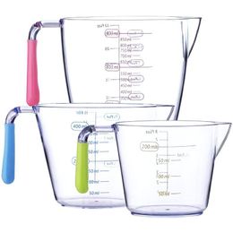 Intirilife - 3er Pack Messbecher in verschiedenen Größen zum Kochen Backen und Abmessen - multicolour