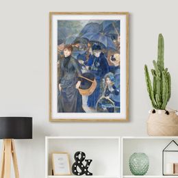 MICASIA Bild mit Rahmen - Auguste Renoir - Die Regenschirme Größe HxB: 40cm x 30cm, Rahmen: Eiche