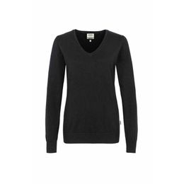 Damen V-Pullover Premium-Cotton 133 Gr. m schwarz - schwarz - HAKRO