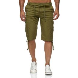 Reslad Leinenhose Reslad Leinen Cargo Shorts Männer Strandhose Herren Leinenhose 3/4 (1-tlg) Strandhose im Leinen-Look mit Cargotaschen