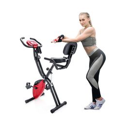 BlingBin Heimtrainer X-Bike faltbares Fitnessfahrrad Indoor Cycling (mit Traningscomputur und Expanderbänder