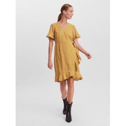 Véro Moda Vero Moda Shirtkleid Kurzes Wickel Kleid mit Rüschen VMHENNA (kurz) 5757 in Gelb