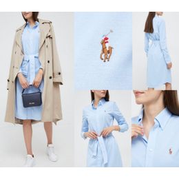 Ralph Lauren Blusenkleid POLO Ralph Lauren Heidi Kleid Oxford Shirt Dress With Belt Pony Hemd H