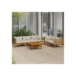 vidaXL Gartenlounge-Set mit Auflage Massivholz Akazie