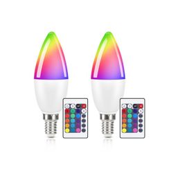 ZMH LED-Leuchtmittel Farbwechsel E14 kerzen/Kugel Lampe RGB 3000k 4w Warmweiß