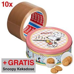 AKTION: Tesa Packband Tesapack® Strong braun 50,0 mm x 66,0 m 10 Rolle + GRATIS Snoopy Keksdose 150 g