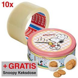 AKTION: Tesa Packband Tesapack® Strong transparent 50,0 mm x 66,0 m 10 Rolle + GRATIS Snoopy Keksdose 150 g