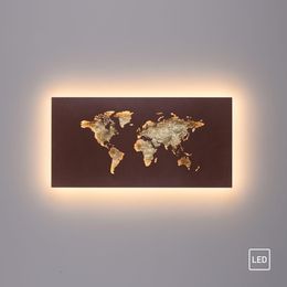 Paul Neuhaus LED Wandleuchte MAP, 1x LED-Board/25,00 Watt. Rechteckig, Farbe: Rost
