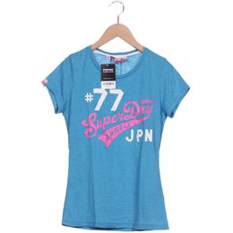 Superdry Damen T-Shirt, blau, Gr. 36