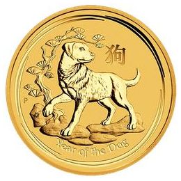 1/2 Unze Gold Lunar II Hund 2018