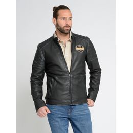 Lederjacke Mustang "31022114", Herren, Gr. M, schwarz, Obermaterial: 100% Lammleder; Futter: 100% Baumwolle; &Auml;rmelfutter: 100% Polyester; Taschenfutter: 100% Baumwolle, Jacken