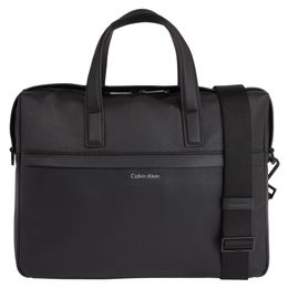 Messenger Bag Calvin Klein "CK MUST LAPTOP BAG" Gr. B/H/T: 37,3 cm x 30,5 cm x 7,8 cm, schwarz (ck black pebble) Damen Taschen Businesstaschen