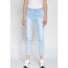 Cargojeans Gang "94AMELIE CARGO" Gr. 27, N-Gr, blau (galmourmid) Damen Jeans Weite