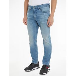 Tapered-fit-Jeans Tommy Jeans "AUSTIN SLIM TPRD" Gr. 32, Länge 30, blau (denim medium) Herren Jeans Tapered-Jeans