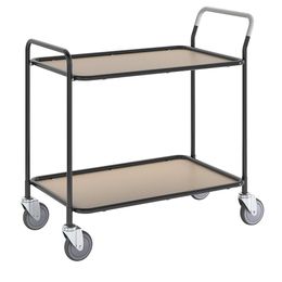 Kongamek Tischwagen, 2 Etagen, LxBxH 1020 x 555 x 965 mm, schwarz / Buchedekor