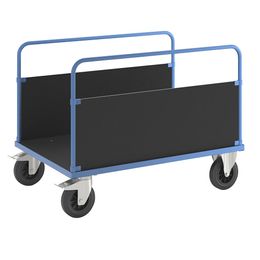 Kongamek Plattformwagen KM33, 2 Seitenwände, LxB 1200 x 800 mm, 2 Lenkrollen mit Stopp, 2 Bockrollen