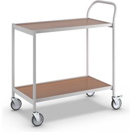 HelgeNyberg Tischwagen, 2 Etagen, LxB 800 x 420 mm, grau/Buche