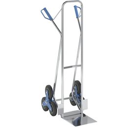eurokraft basic Aluminium-Treppensackkarre, Schaufel-BxT 300 x 290 mm, Tragfähigkeit 100 kg