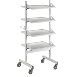 treston ESD-Gerätewagen, 4 Etagen, Länge 790 mm