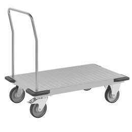 eurokraft pro Edelstahl-Plattformwagen, Tragfähigkeit 350 kg, Ladefläche 1000 x 600 mm