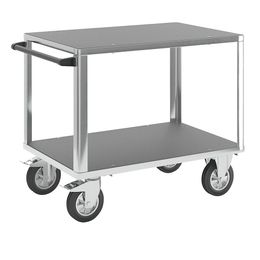 eurokraft pro Montagewagen, Tragfähigkeit 1000 kg, 2 Ladeflächen aus Siebdruckplatten, Ladefläche 1050 x 700 mm, Gestell verzinkt
