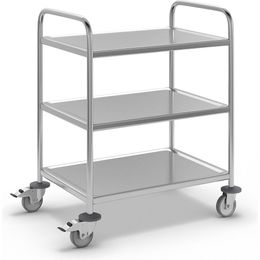 Kongamek Edelstahl-Servierwagen, LxBxH 910 x 590 x 940 mm, mit 3 Etagen