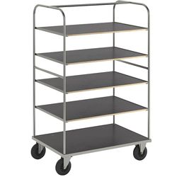 Kongamek Multi-Etagenwagen KM338, LxBxH 1200 x 800 x 1800 mm, verzinkt, 2 Lenk- und 2 Bockrollen