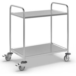 Kongamek Edelstahl-Servierwagen, LxBxH 710 x 400 x 805 mm, mit 2 Etagen