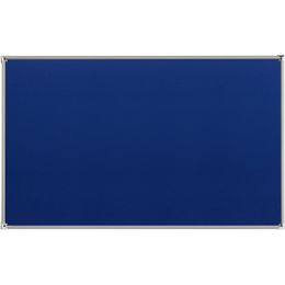 eurokraft pro Pinnwand mit Alu-Rahmen, Stoffbezug, blau, BxH 1800 x 1200 mm