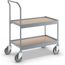 eurokraft pro Abräumwagen, LxBxH 840 x 470 x 955 mm, mit 4 Lenkrollen, Rad-Ø 125 mm