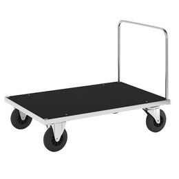 Kongamek Verzinkter Plattformwagen, 1 Schiebebügel, LxB 1200 x 800 mm, 2 Lenk- und 2 Bockrollen